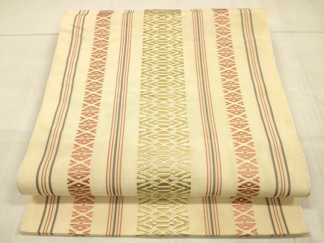 平和屋着物＊夏物　本場筑前博多織　八寸名古屋帯　紗献上　正絹　逸品　DAAX0203cm