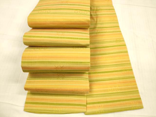 平和屋着物●半幅帯　花織　横段抽象文　正絹　逸品　DAAX0223cm