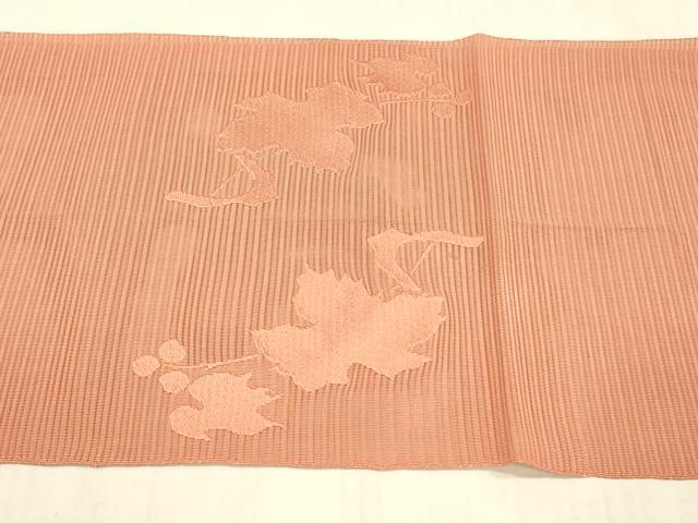 平和屋着物＊夏物 絽綴れ 八寸名古屋帯 南天蔦の葉文