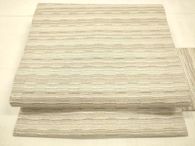 平和屋着物＊夏物　九寸名古屋帯　横段文　金糸　正絹　逸品　DAAX0279cm