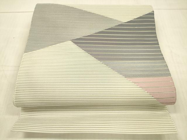 平和屋着物＊夏物　絽綴れ　八寸名古屋帯　抽象文様　正絹　逸品　DAAX0477cm