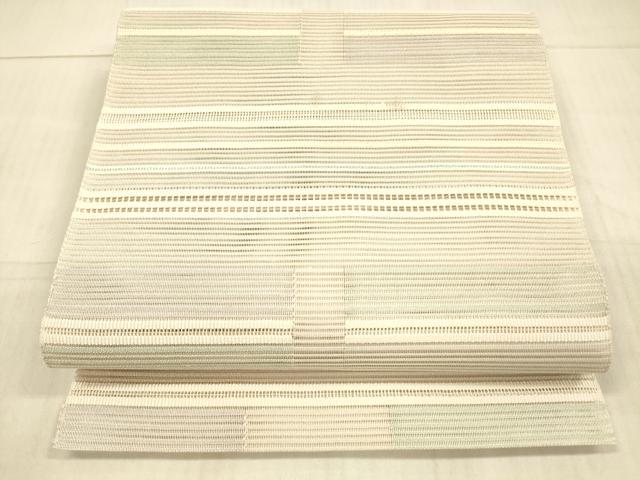 平和屋着物＊夏物　絽綴れ　八寸名古屋帯　横段文　正絹　逸品　DAAX0488cm