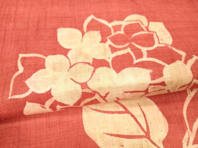 平和屋着物＊夏物 太鼓柄袋帯 型染 紫陽花 正絹 逸品 DAAX0499cm