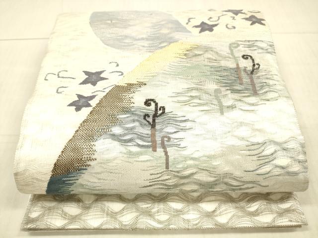 平和屋着物＊夏物　太鼓柄袋帯　唐草文　金銀糸　正絹　逸品　DAAX0515cm