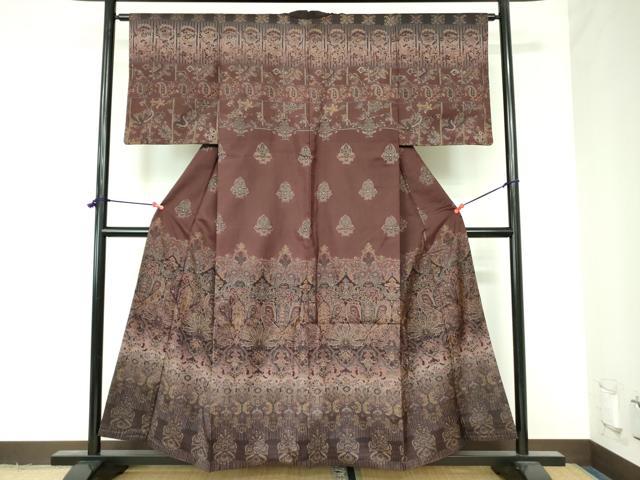 平和屋着物●本場染大島紬　訪問着　更紗花文　鈴乃屋扱い　正絹　逸品　DAAX1231op