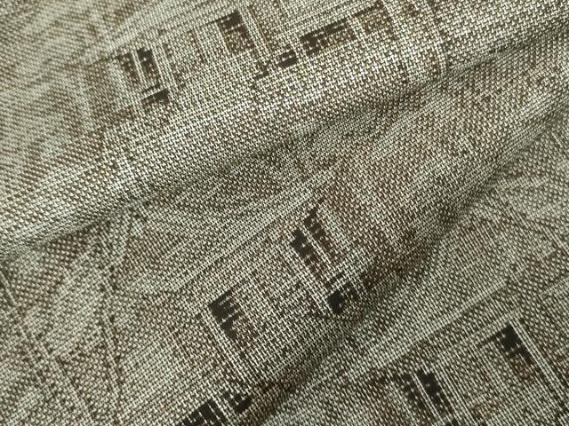 平和屋着物●本場大島紬　9マルキ　風景文　正絹　逸品　DAAX1263op