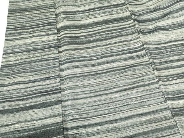 平和屋着物●上質な紬　横段文　正絹　逸品　DAAX1267op