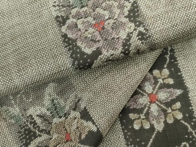 平和屋着物●本場大島紬　9マルキ　短冊花文　正絹　逸品　DAAX1495op