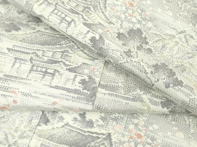 平和屋着物●本場大島紬　9マルキ　風景文　正絹　逸品　DAAX1497op