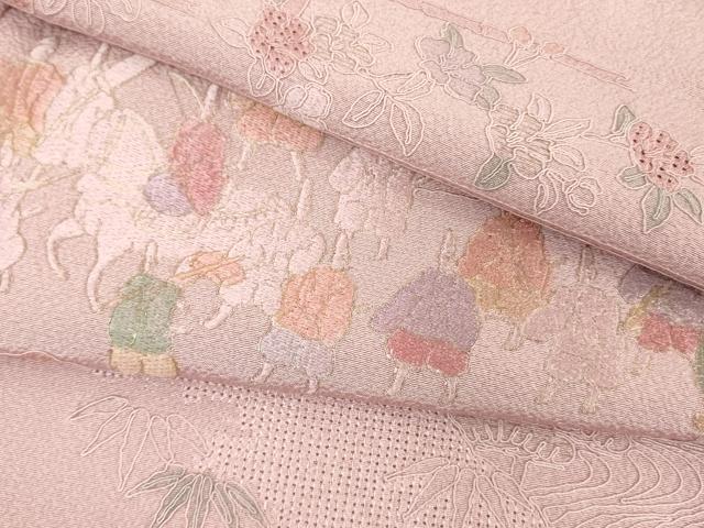 平和屋着物●中国三大刺繍　スワトウ刺繍　汕頭刺繍　総刺繍　訪問着　人物花文　金糸　正絹　逸品　DAAX1498op