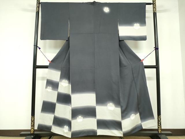 平和屋着物●訪問着　駒刺繍　雪輪鹿の子文　暈し染め　金彩　正絹　逸品　DAAX1502op