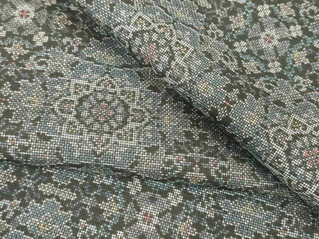 平和屋着物●本場大島紬　9マルキ　正倉院花文　正絹　逸品　DAAX1507op