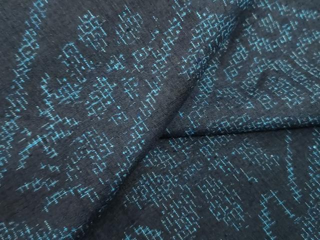 平和屋着物●本場結城紬　重要無形文化財　80亀甲　檜垣花文　正絹　逸品　DAAX1522op