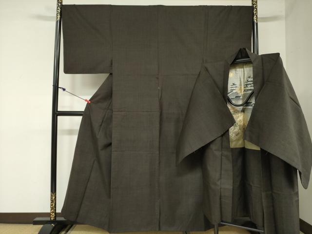 平和屋着物●男性　本場大島紬　アンサンブル　長羽織　100亀甲　総詰め　正絹　逸品　DAAX1529op