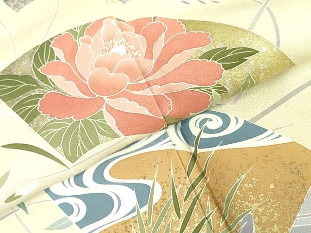 平和屋着物○訪問着 地紙花文 暈し染め 金彩 正絹 逸品