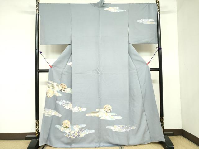 平和屋着物●訪問着　駒刺繍　花霞文　金彩　正絹　逸品　DAAX1557op