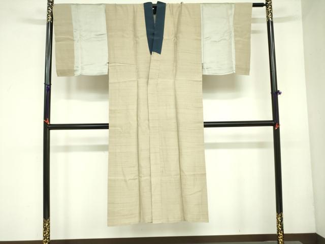 平和屋着物●男性　長襦袢　単衣　紬地　霞文　正絹　逸品　DAAX1558op