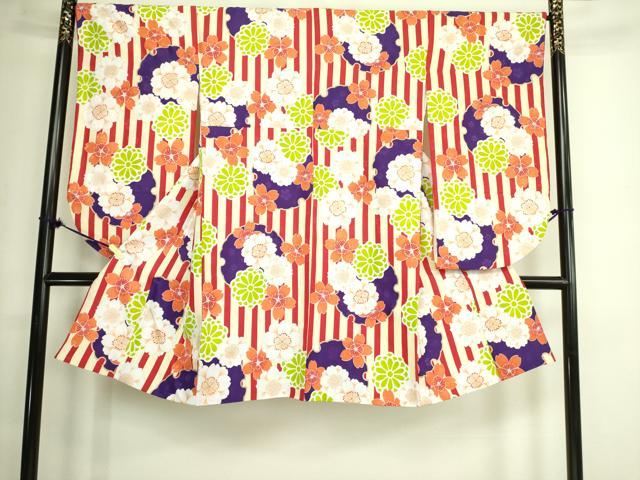 平和屋着物●小振袖　二尺袖　舞花文　洗える着物　DAAX1933op