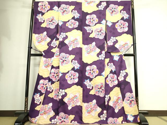 平和屋着物●小振袖　二尺袖　舞花文　洗える着物　DAAX1957op