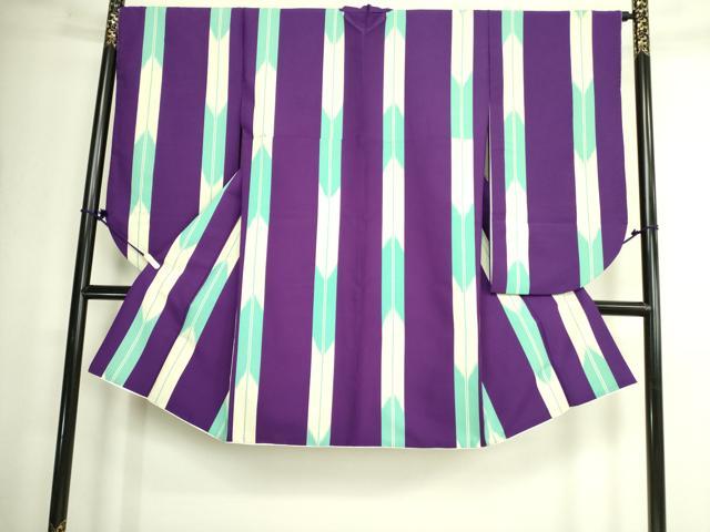 平和屋着物●小振袖　二尺袖　矢羽間道　洗える着物　DAAX1966op