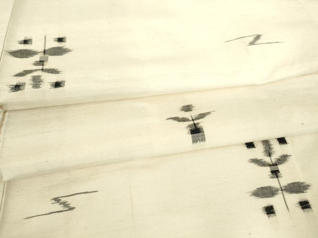 平和屋着物▽上質な紬　単衣　絣花文　正絹　逸品　DAAX3001az