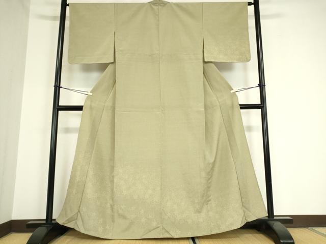 平和屋着物▽本塩沢　訪問着　単衣　舞花文　110亀甲　正絹　逸品　DAAX3061az