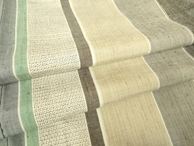 平和屋着物▽結城紬 単衣 奥順 はたおり娘 間道 100