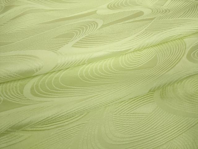 平和屋着物▽上質な色無地　単衣　流水地紋　若芽色　正絹　逸品　未使用　DAAX3113az