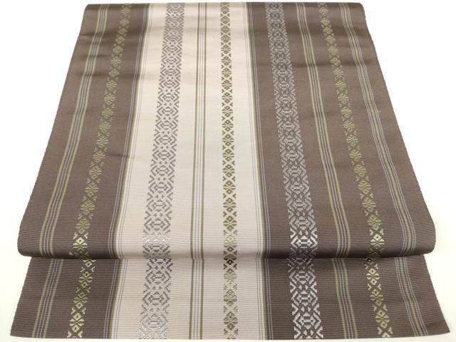 平和屋着物●1897年創業 名門岡野 本場筑前博多織 千年工房　八寸名古屋帯　献上柄　正絹　逸品　DAAX3161az