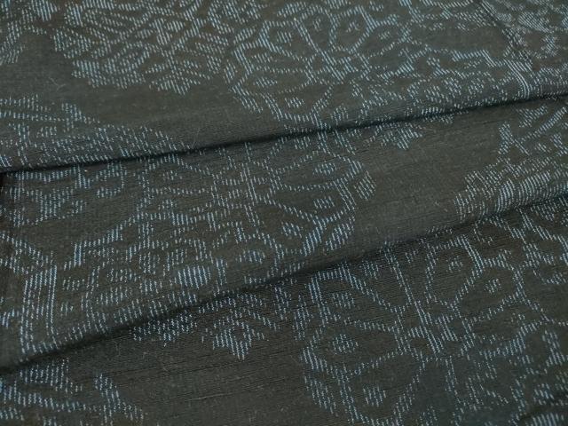 平和屋着物●結城紬　正倉院花文　正絹　逸品　DAAX3785az