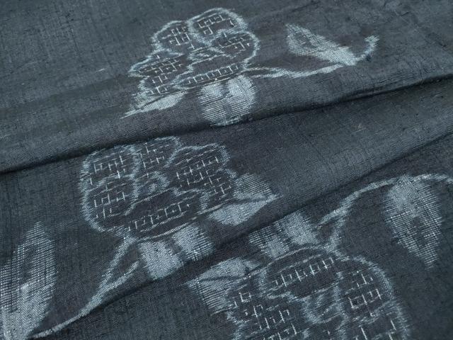 平和屋着物●上質な紬　草花文　正絹　逸品　DAAX3793az