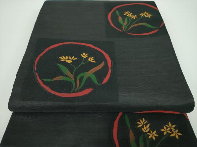 平和屋着物●名門木屋太　今河織物　六通柄袋帯　草花文　正絹　逸品　DAAX4003ps