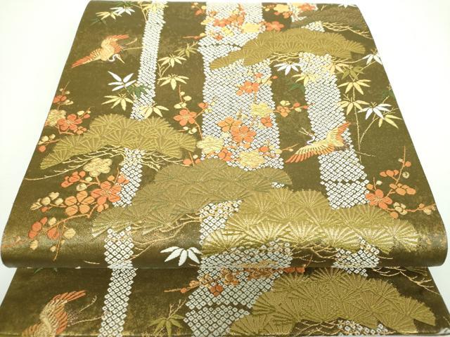 平和屋着物●西陣　河合美術織物謹製　六通柄袋帯　唐織　豊明錦　金糸　引箔　正絹　逸品　DAAX4025ps