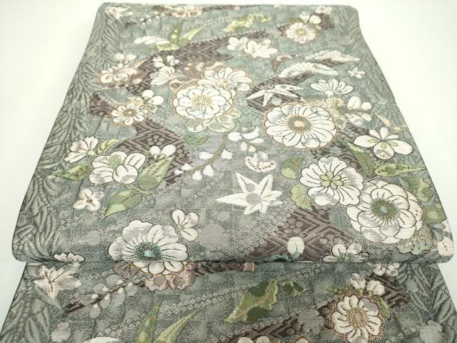 平和屋着物●西陣　橋本テル織物謹製　六通柄袋帯　ふくれ織　辻が花の舞　金銀糸　証紙付き　正絹　逸品　未使用　DAAX4031ps