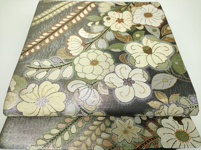 平和屋着物●全通柄袋帯　辻が花　金銀糸　正絹　逸品　DAAX4034ps