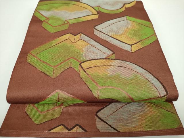 平和屋着物●西陣　川島織物　六通柄　本袋帯　器物文様　正絹　逸品　DAAX4045ps