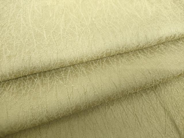 平和屋着物●上質な色無地　霞地紋　鶸茶色　正絹　逸品　DAAX4090ps