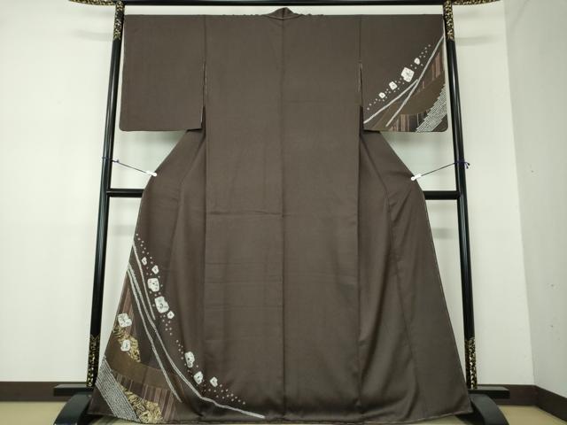 平和屋着物●訪問着　絞り　ふくれ織　抽象文様　金彩　正絹　逸品　未使用　DAAX4094ps