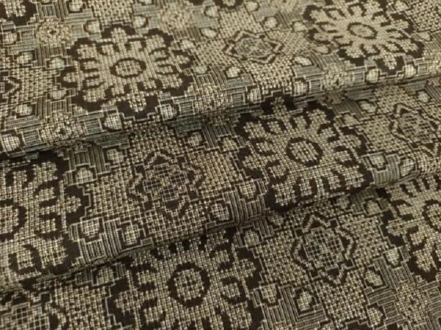 平和屋着物●本場大島紬　割り込み絣　花菱文　正絹　逸品　DAAX4130ps