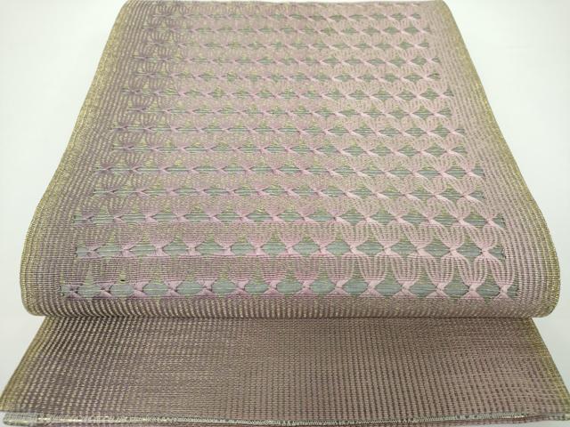 平和屋着物●ひなや工房　くむ・あむ・おる　伊豆蔵明彦　太鼓柄袋帯　横段文　金糸　正絹　逸品　DAAX4168ps