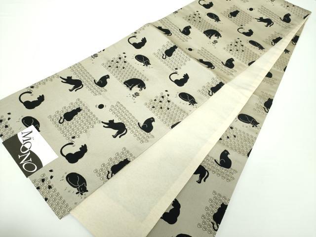 平和屋着物●全通柄京袋帯　黒猫　逸品　未使用　DAAX4170ps