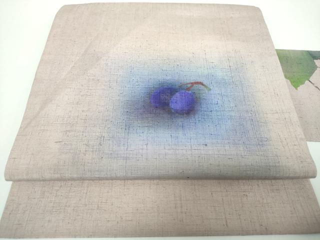 平和屋着物●九寸名古屋帯　紬地　手描き　成り物　金通し地　正絹　逸品　DAAX4235ps