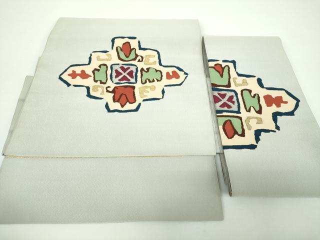 平和屋着物●爪掻き本綴れ　つけ帯　花菱文　金銀糸　正絹　逸品　未使用　DAAX4240ps