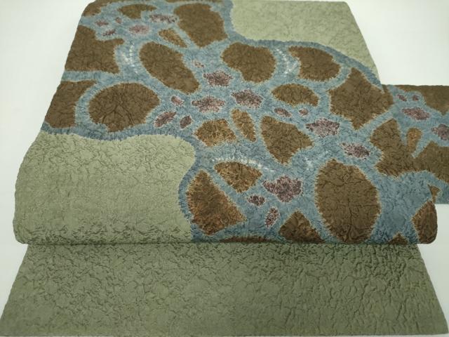 平和屋着物●九寸名古屋帯　絞り　舞花文　正絹　逸品　未使用　DAAX4244ps