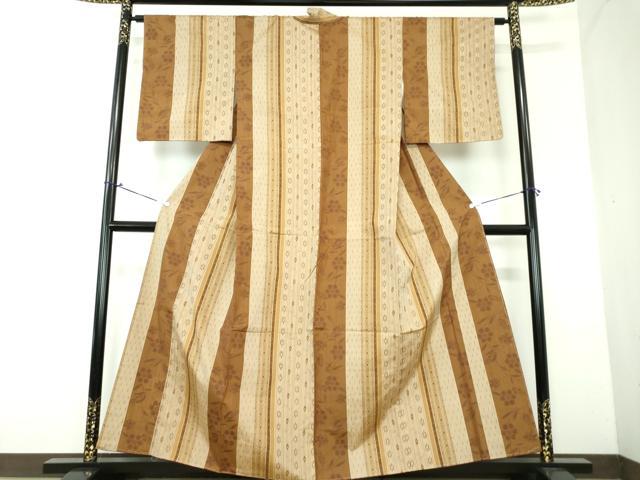 平和屋着物●上質な紬　草花間道　正絹　逸品　未使用　DAAX4296ps