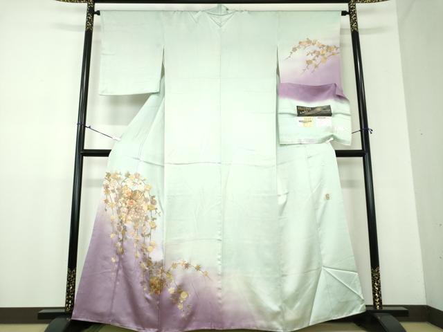 平和屋着物●金彩友禅　卓越技能者・名工・和田光正　訪問着　枝垂れ花　暈し染め　金銀彩　証紙付き　正絹　逸品　DAAX4315ps