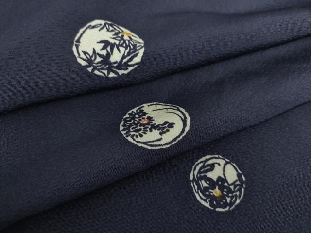 平和屋着物●上質な小紋　花丸文　正絹　逸品　DAAX4403ps