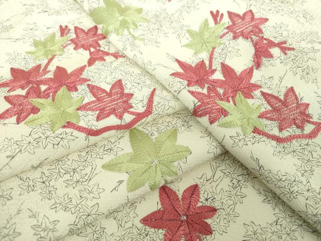 平和屋着物●訪問着　刺繍　楓　大丸扱い　正絹　逸品　DAAX4424ps