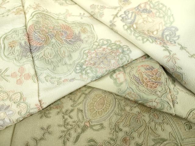 平和屋着物●訪問着　総刺繍　更紗鳳凰花文　暈し染め　正絹　逸品　未使用　DAAX4452ps