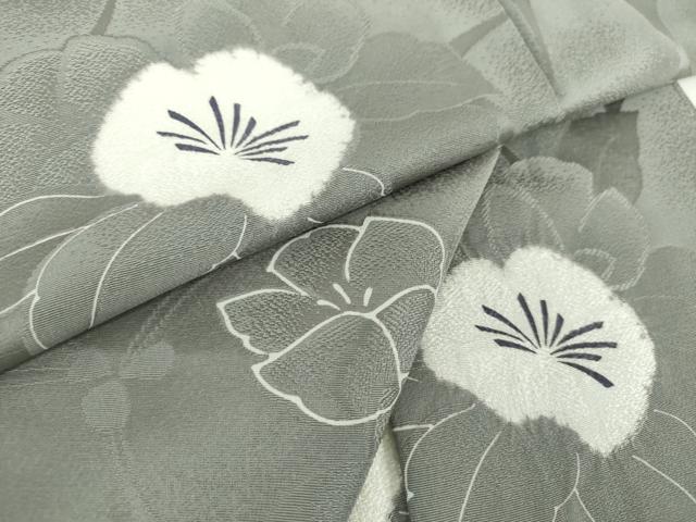 平和屋着物●上質な小紋　地紋起こし　草花文　正絹　逸品　未使用　DAAX4455ps